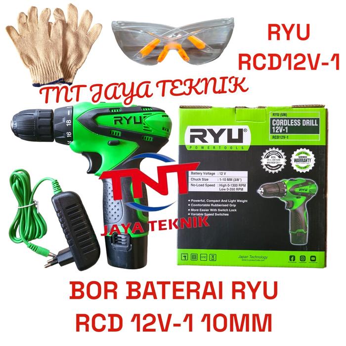 Jual MESIN BOR CORDLESS RYU RCD 12V-1 10MM / MESIN BOR BATERAI 10MM RYU ...
