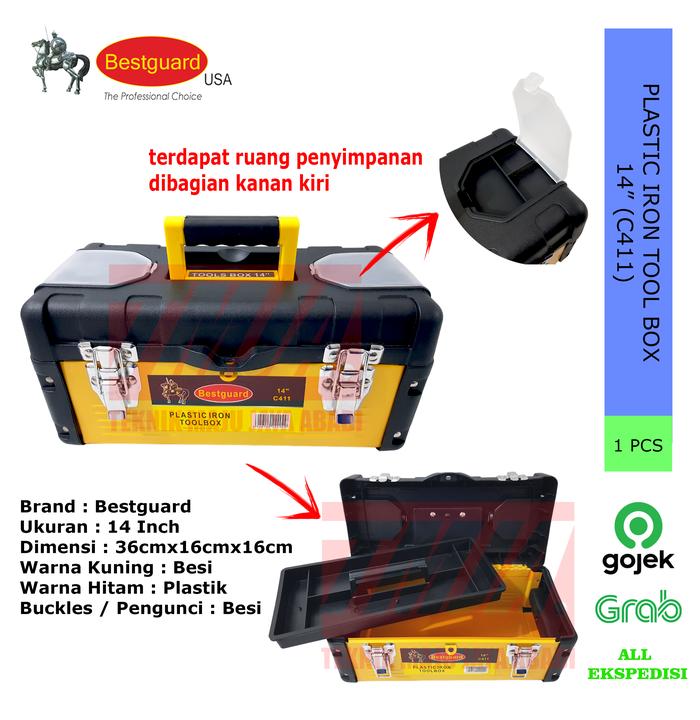 Jual BESTGUARD Plastic Iron Tool Box / ToolBox Besi Plastik 14Inch 14 ...