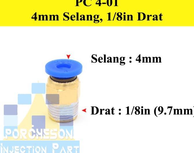 Jual PC / MPC PNEUMATIC CONNECTOR FITTING NEPEL ANGIN DRAT SELANG LURUS ...