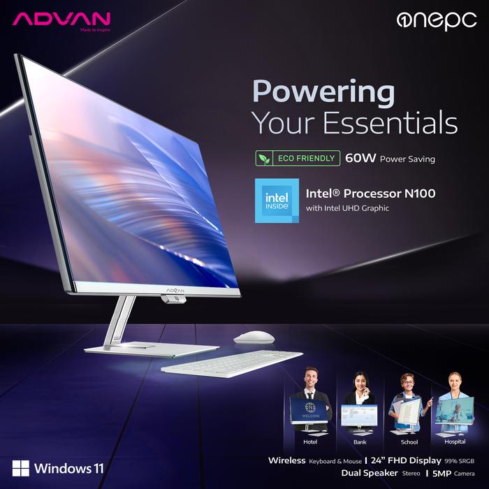 Promo Advan All In One PC AIO OnePC Intel N100 4GB/128GB Windows 11 ...