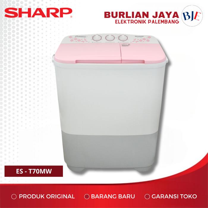 Jual MESIN CUCI 2 TABUNG SHARP ES-T70MW 6.5 KG MESIN CUCI PALEMBANG ...