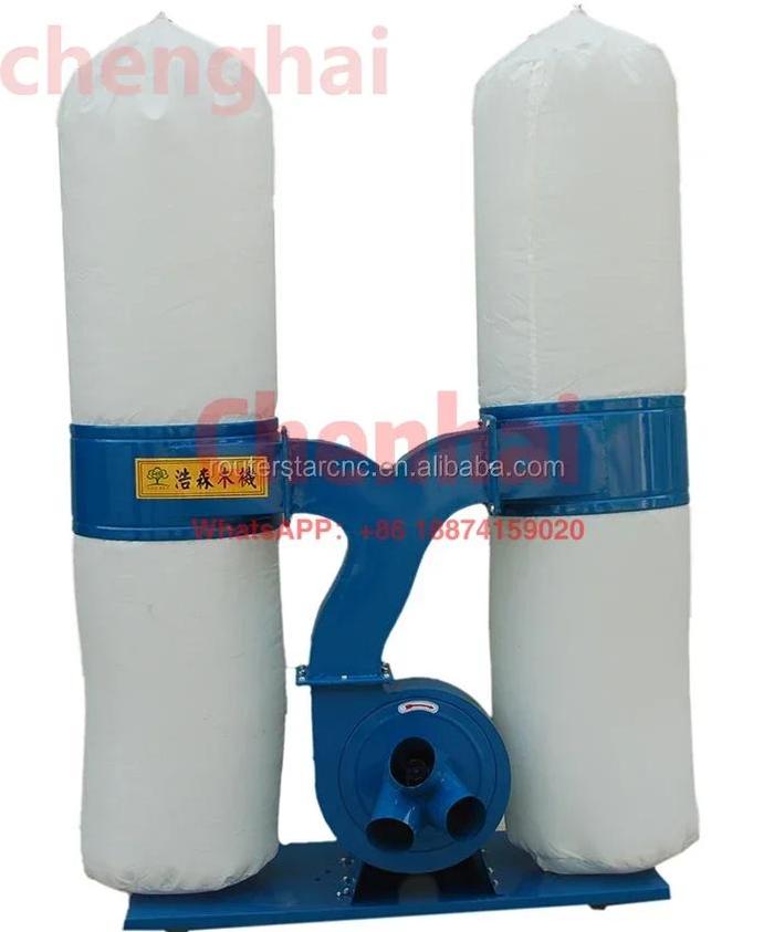 Jual Industrial 3kw double bag cyclone dust collector for cnc router ...