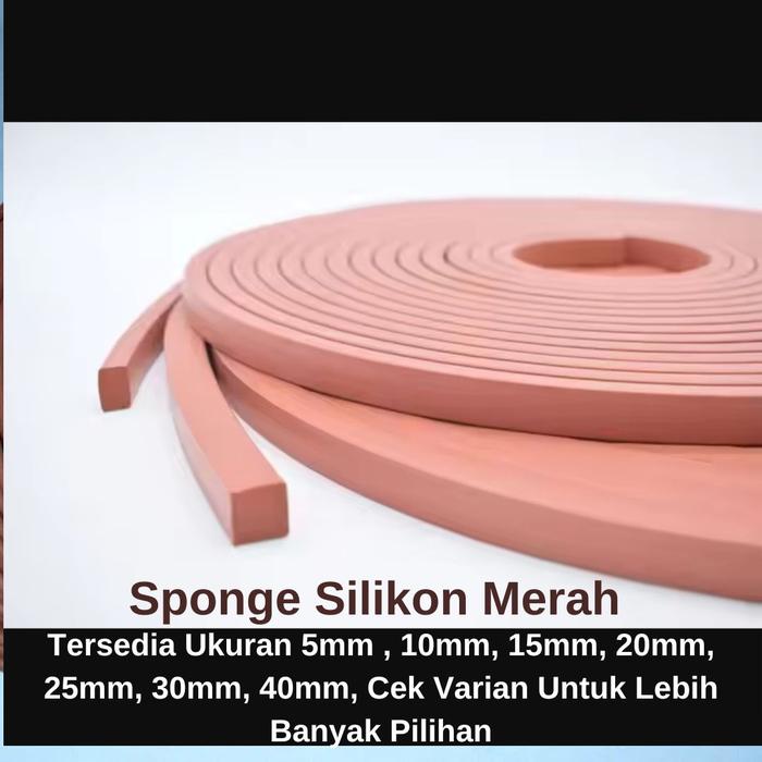 Jual Seal Sponge Silikon Merah Kotak Cord Tahan Panas - 20mm x 50mm ...