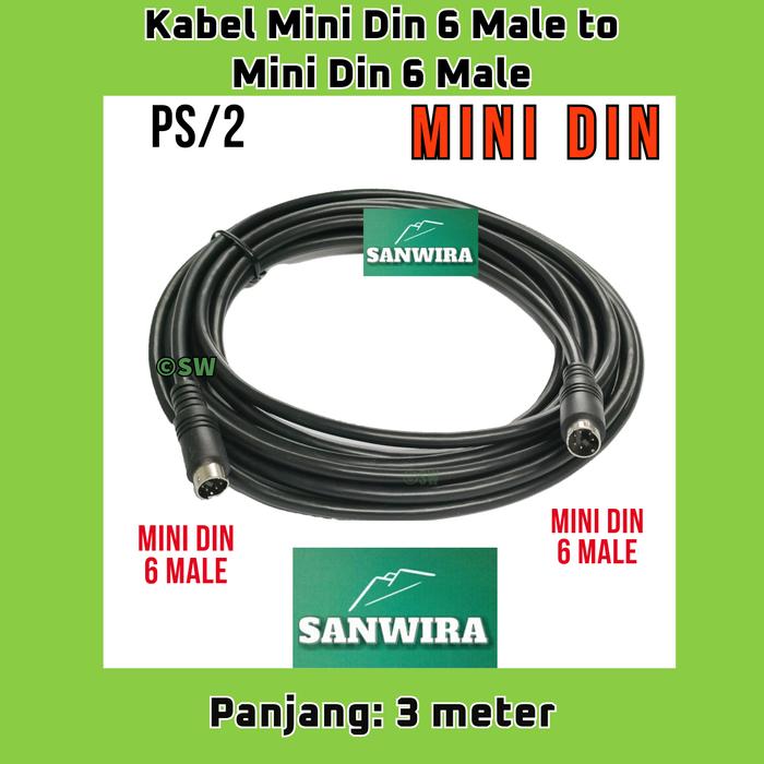 Jual Kabel Mini Din 6 Male to Mini Din 6 Male - panjang : 3 meter ...