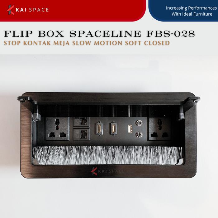 Jual FLIP BOX SPACELINE PENUTUP LUBANG STOP KONTAK MEJA KERJA HITAM FBS ...