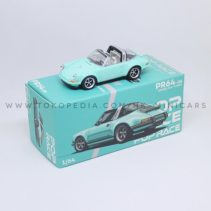 Jual Pop Race Singer Porsche 964 Targa Tiffany Blue PR64-06 Diecast ...
