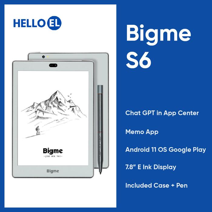 Jual Bigme S6 E Ink 7.8" Eye Friendly E Paper Chat GPT Android 11 Case ...