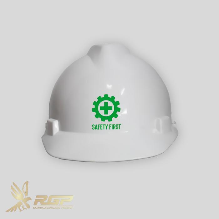 Jual sticker logo k3 safety first Helm Proyek murah - Dengan Nama 8x8 ...