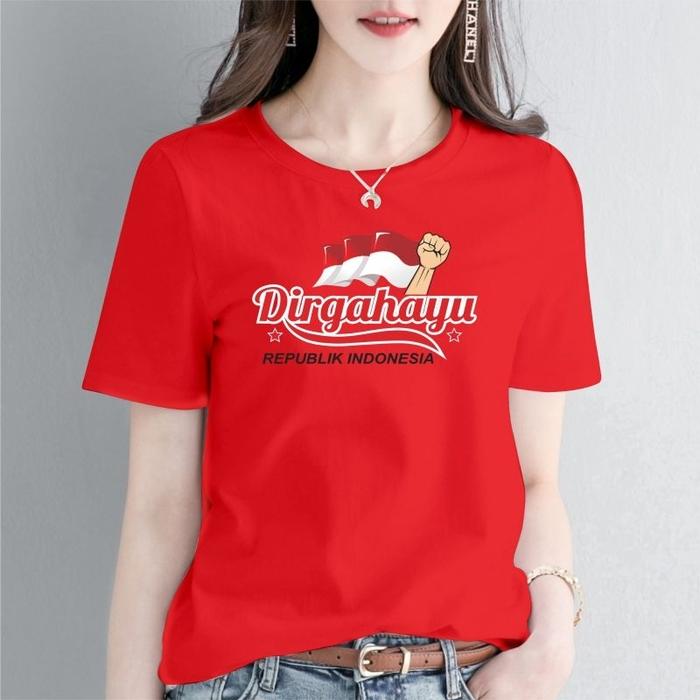 Jual Atasan Wanita Merah Putih Kaos Unisex 17 Agustus Kemerdekaan HUT ...