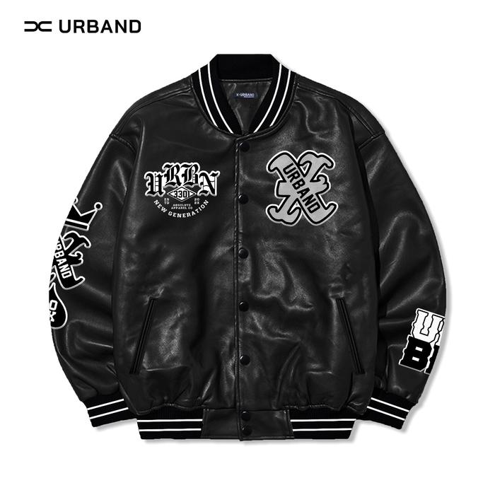 Promo Jaket A517 Varsity Kulit Imitasi - X-Urband Official - Hitam, L ...