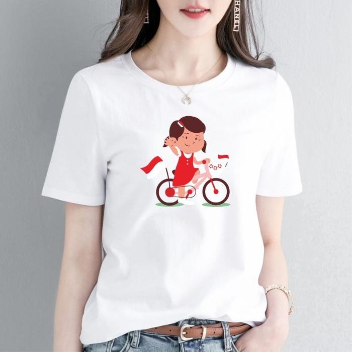 Jual Atasan Wanita Merah Putih Kaos Unisex 17 Agustus Kemerdekaan HUT ...