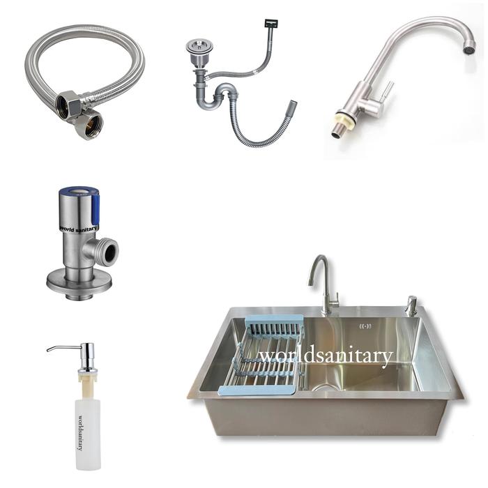 Jual Kitchen Sink OMON | Bak Cuci Piring Stainless 7545 - Kran Pipa ...