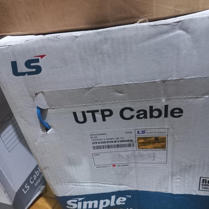 Jual LS Kabel UTP cat6 Biru 24awg Kabel Land Data Cat6 LS Biru Original ...