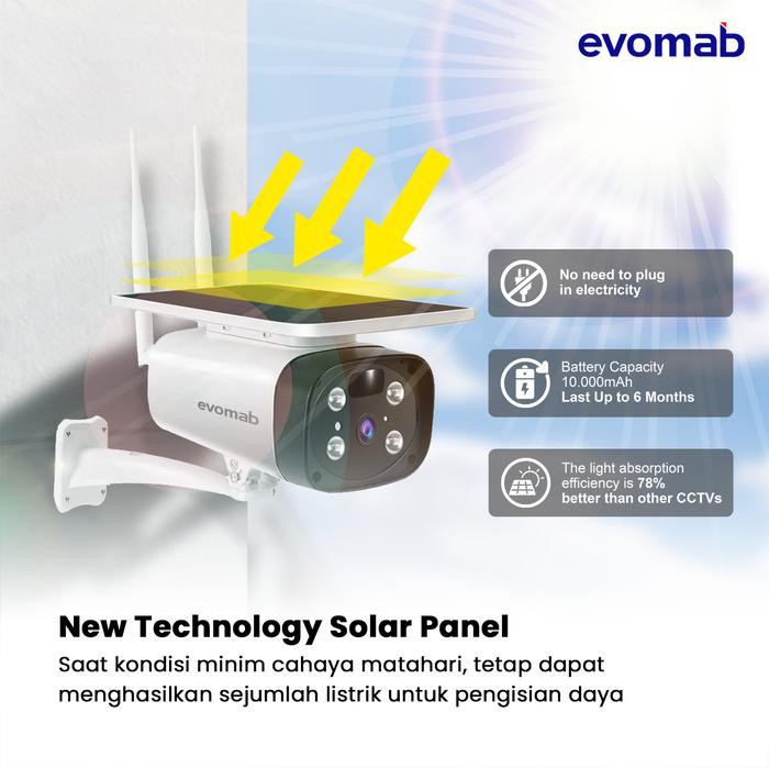 Promo evomab CCTV Solar Panel Surya Tanpa Kabel Outdoor Wifi Portable ...