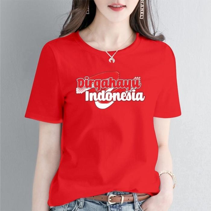 Jual Atasan Wanita Merah Putih Kaos Unisex 17 Agustus Kemerdekaan HUT ...