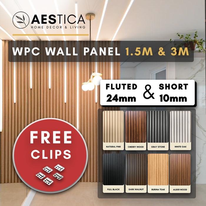 Jual WPC Wood Wall Panel 24MM Fluted 1.5M & 3M Aestica | Dekor Dinding ...