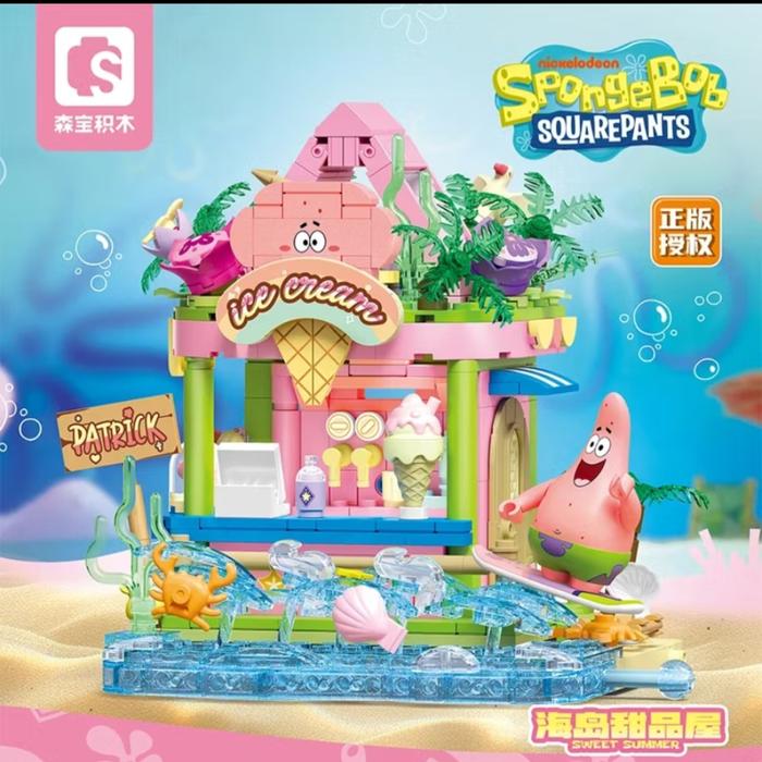 Jual Sembo Blocks PATRICK ICE CREAM STORE Mainan Bricks Rumah Patrick ...