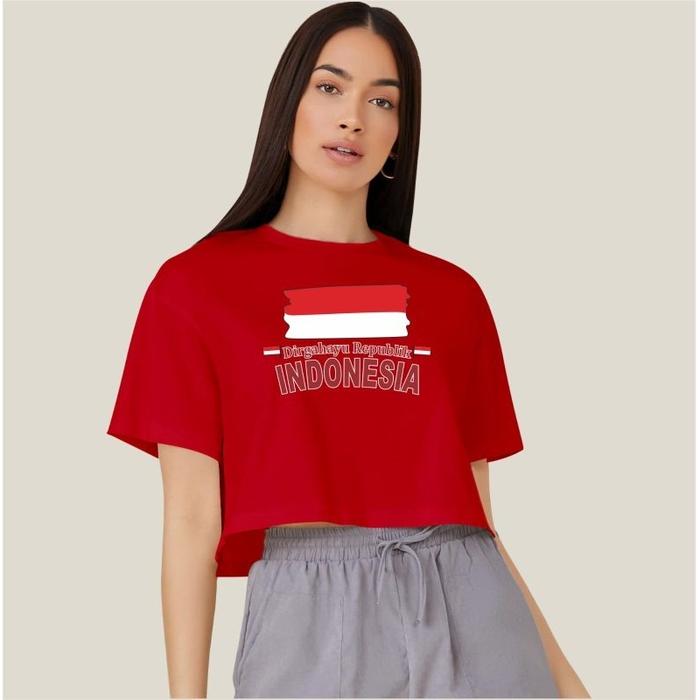Jual Atasan Wanita Merah Putih Kaos Unisex 17 Agustus Kemerdekaan HUT ...