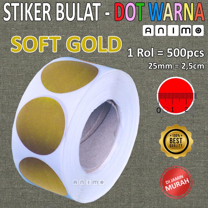 Jual Stiker Bulat Warna - COLOR DOT STICKERS - ROL - SOFT GOLD ...