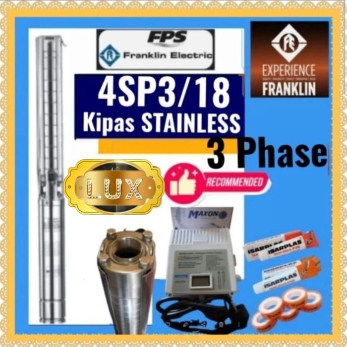 Jual Pompa satelit 1.5Hp 4inch 3phase FRANKLIN 4SP3/18 Plus Panel ...