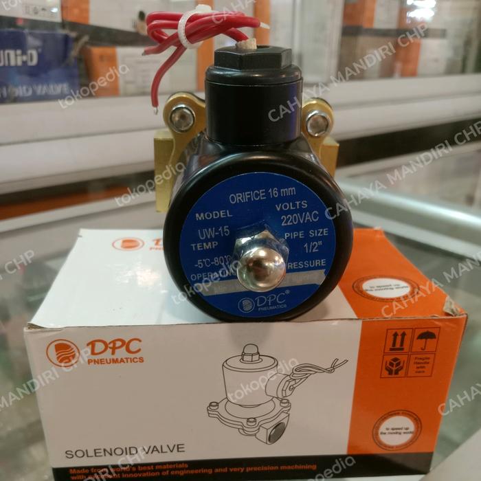 Jual SOLENOID VALVE KUNINGAN MEREK DPC UW-15 AC220V-DC24V DRAT 1/2 ...