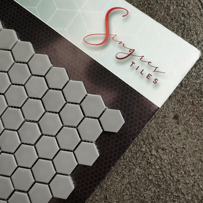 Jual Concrete Mini Hexagonal Singres Mosaic Tiles - Keramik Dinding ...
