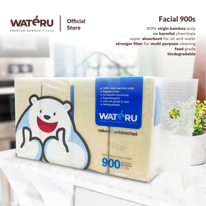 Promo Wateru Natural Bamboo Tissue / Tisu Bambu - Facial 900s 1 Pack ...
