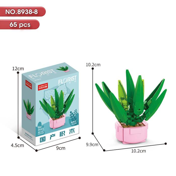 Jual Mainan Blok Mini Sukulen Edukatif DIY Flower Block Pot Tanaman ...