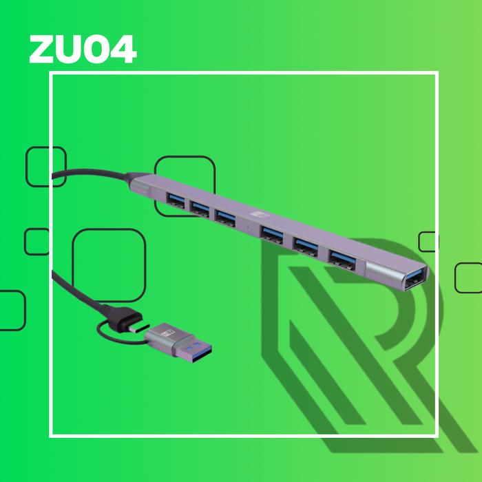 Jual USB HUB 7 IN 1 Ultra Slim USB 3.0 dengan Type C / OTG - 7 in 1 ...