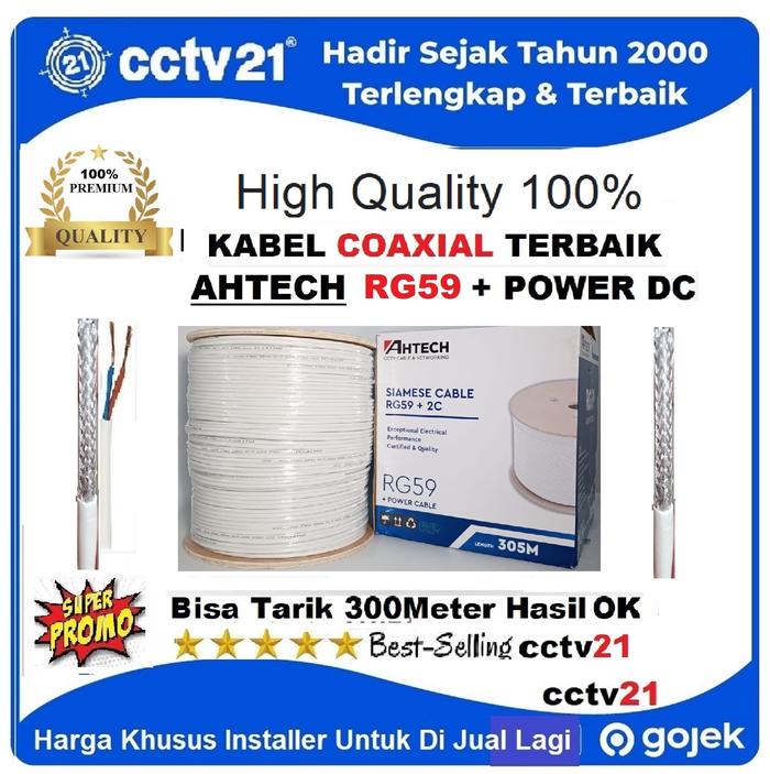 Jual Kabel Coaxial High Quality 100% HighTech RG59+2C 300M Tarikan Utk ...