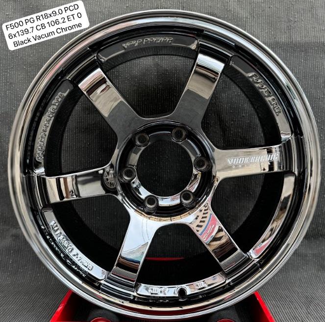Jual Velg Racing JF Luxury TE37 Black Chrome 18 inch PCD 6x139.7 mobil ...