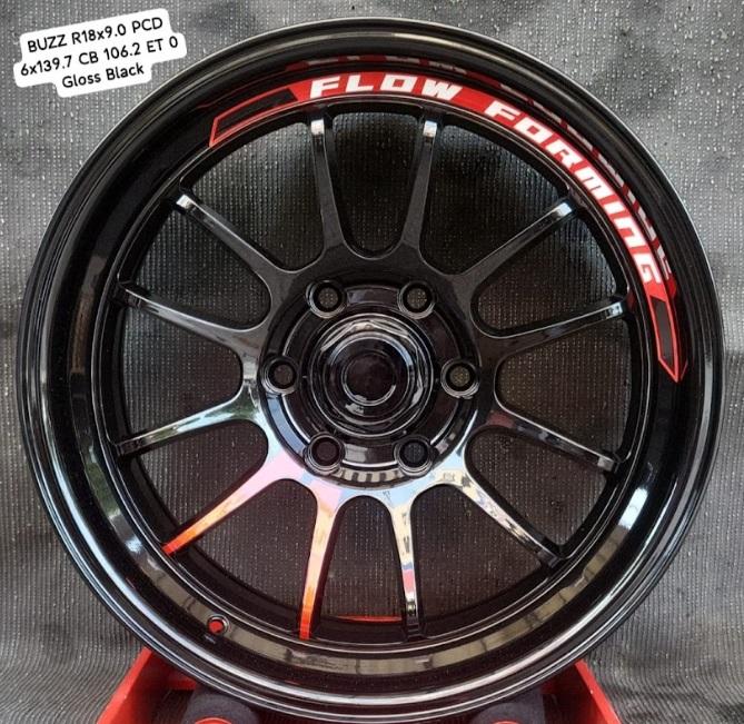 Jual Velg Racing JFlow Forming Buzz Black Glossy 18 inch PCD 6x139.7 ...