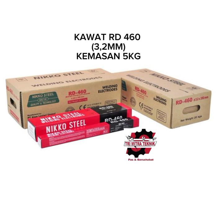 Jual kawat las rd460 3,2mmx350mm nikkosteel harga 5kg/nikko steel rd ...