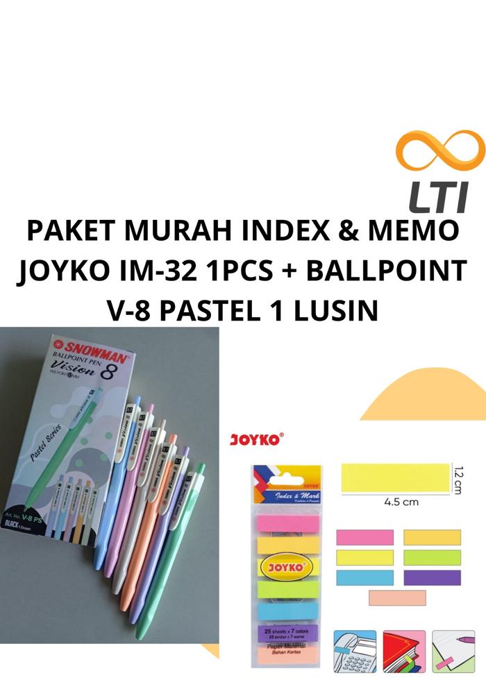 Jual PAKET MURAH INDEX & MEMO JOYKO IM-32 1PCS + BALLPOINT V-8 PASTEL 1 ...
