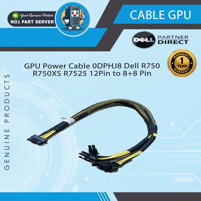 Jual GPU Power Cable 0DPHJ8 Dell PowerEdge R750 12Pin to 8+8 Pin ...