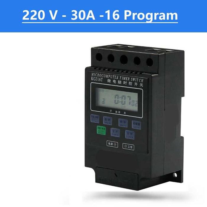 Jual Microcomputer Digital Timer Switch Relay 16 Program 220V/30A - Kab ...