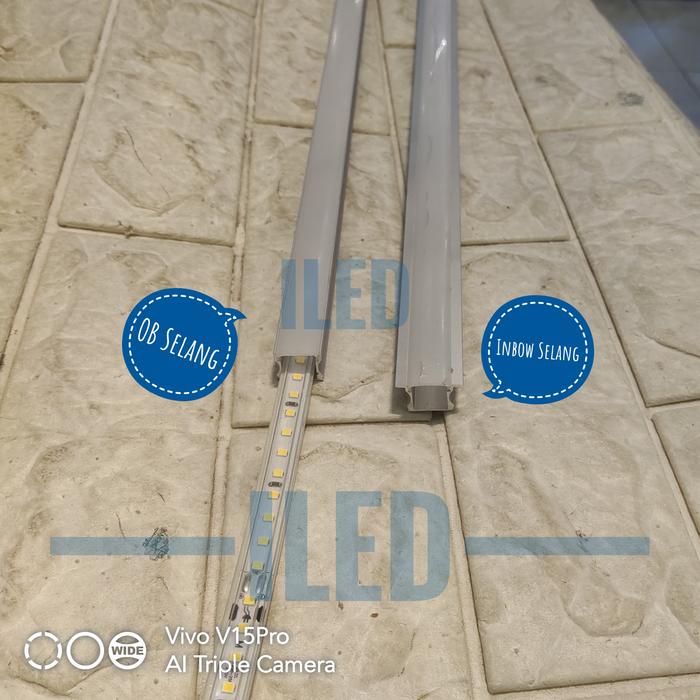 Jual Rumah Lampu Led Strip 1m 1 meter Casing Lis List Aluminium Silver ...