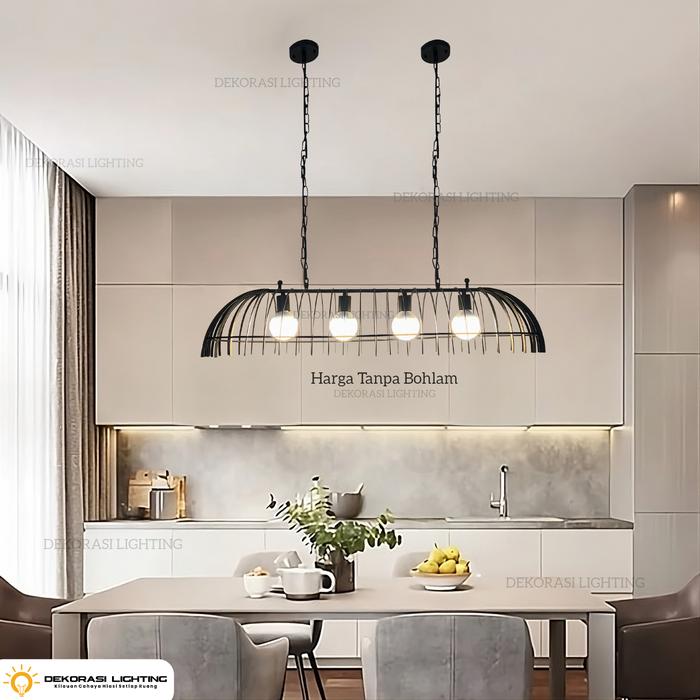Jual Lampu gantung panjang 95cm meja makan meja island minimalis modern E27 dekor - Jakarta ...