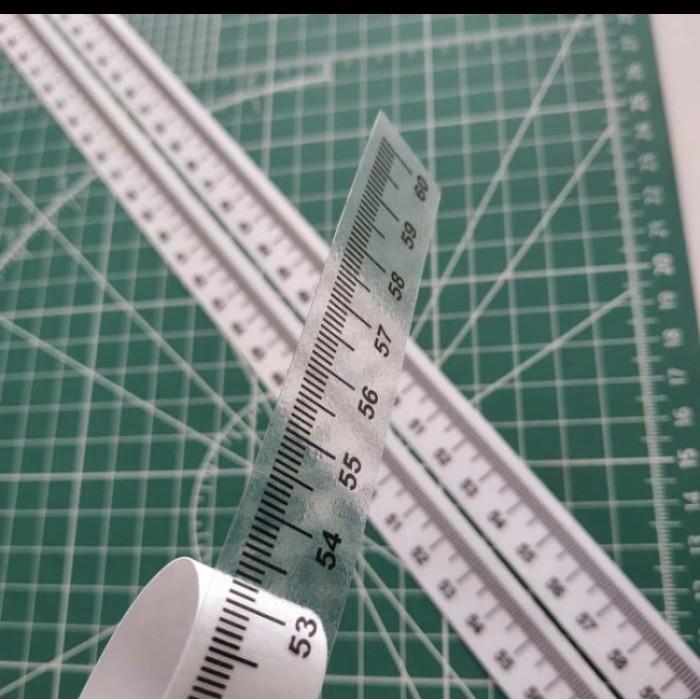 Jual penggaris ruler stiker transparan chat untuk custom order - 20cm ...