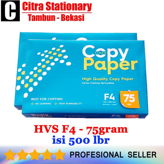Jual kertas hvs F4 75 gram kertas photo copy kertas print out kertas ...
