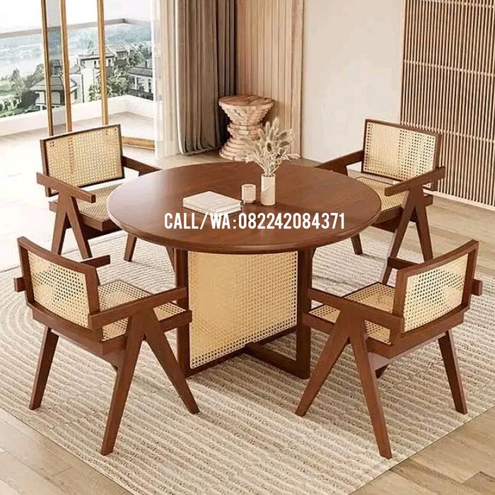 Jual set meja cafe meja makan meja cafe rotan meja rotan kayu jati ...