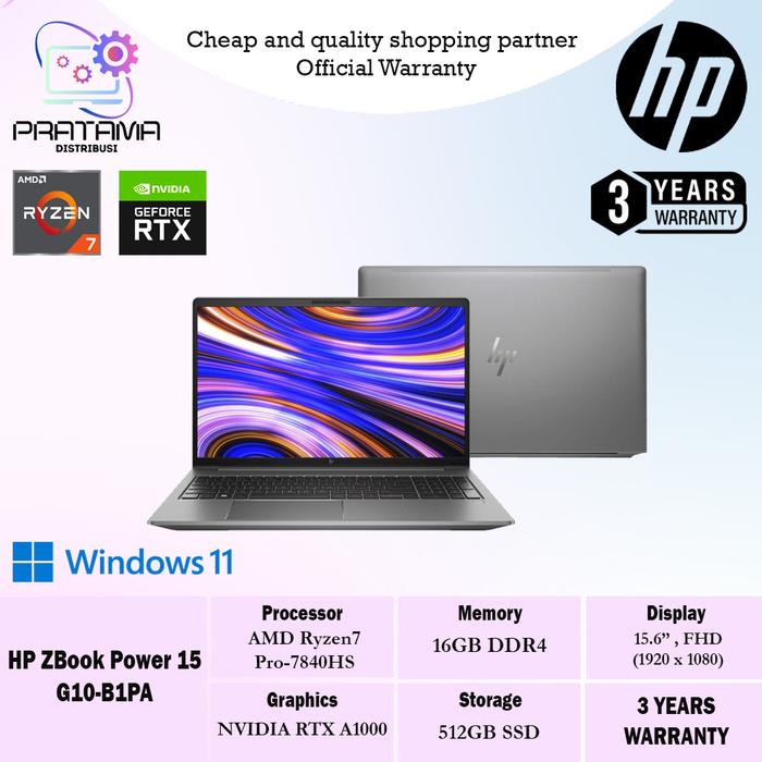Jual HP Zbook Power 15 G10-B1PA R7 Pro-7840HS 16GB 512GB SSD RTXA1000 ...