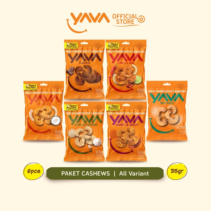 Promo YAVA Paket Kacang Mede 6 Rasa (6 x 35g) - Jakarta Timur - YAVA Official Store | Tokopedia