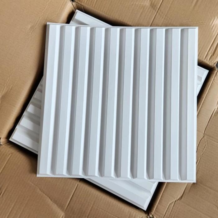 Jual WALL PANEL 3D WALLPANEL WALLPAPER DINDING 50 x 50 CM - garis putih ...