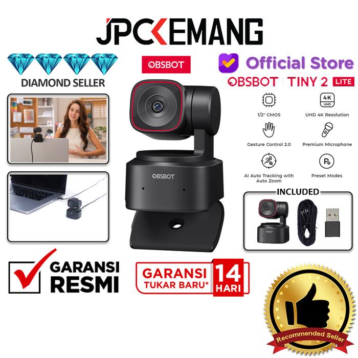 Promo OBSBOT TINY 2 LITE AI-Powered PTZ 4K Webcam Portable Web Cam Tiny2 Lite GARANSI RESMI ...