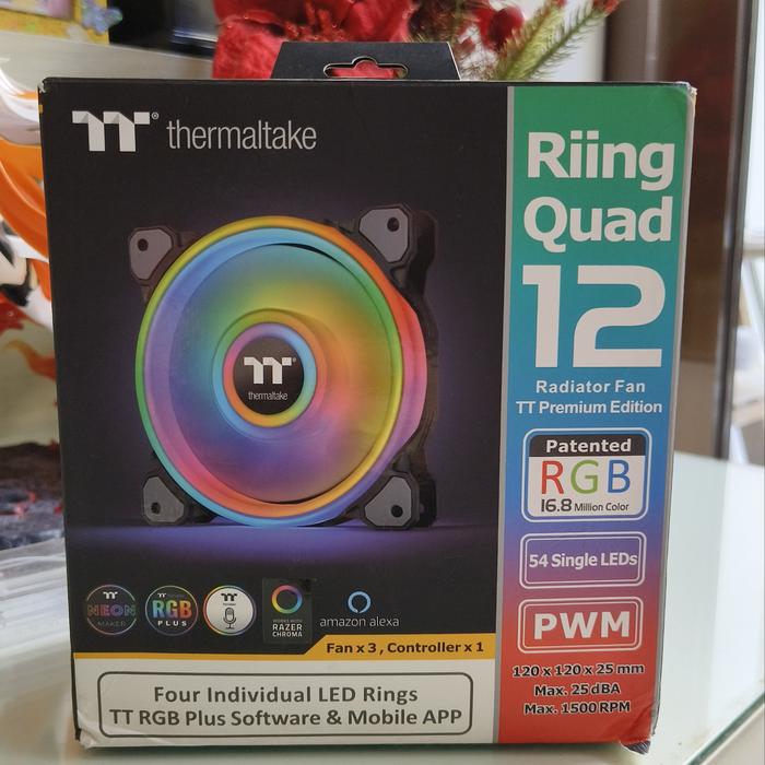Jual Thermaltake Riing Quad 12 PWM Radiator Fan Triple Pack - Kota ...