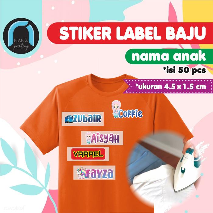 Jual Stiker Nama Anak Sablon Kaos Setrika DTF Isi 50pcs - Kota Bekasi ...