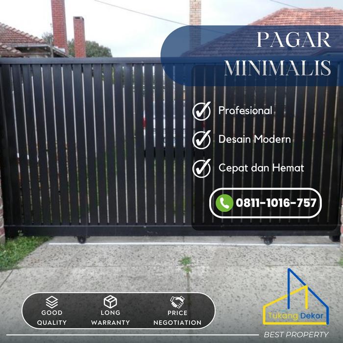 Jual Pintu Pagar Besi Galvanis Modern Minimalis Anti Karat - Kota ...