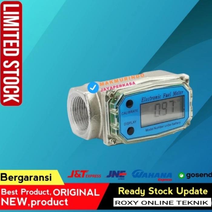 Jual Digital Flow meter Turbine 1 inch Flow meter Air / solar /minyak ...