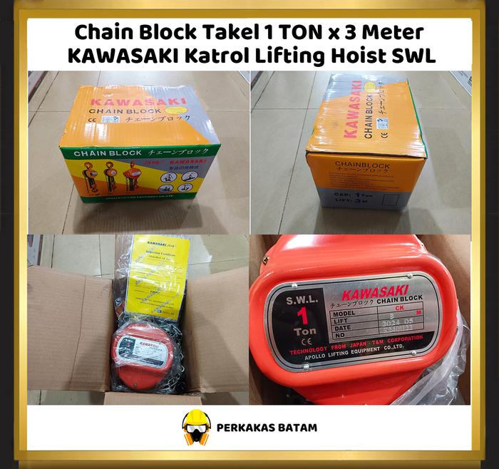 Jual Chain Block Takel 1 TON x 3 Meter KAWASAKI Katrol Lifting Hoist ...